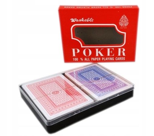 Karty do gry w pokera 2 talie powlekane plastik - 11044241040 - oficjalne archiwum Allegro
