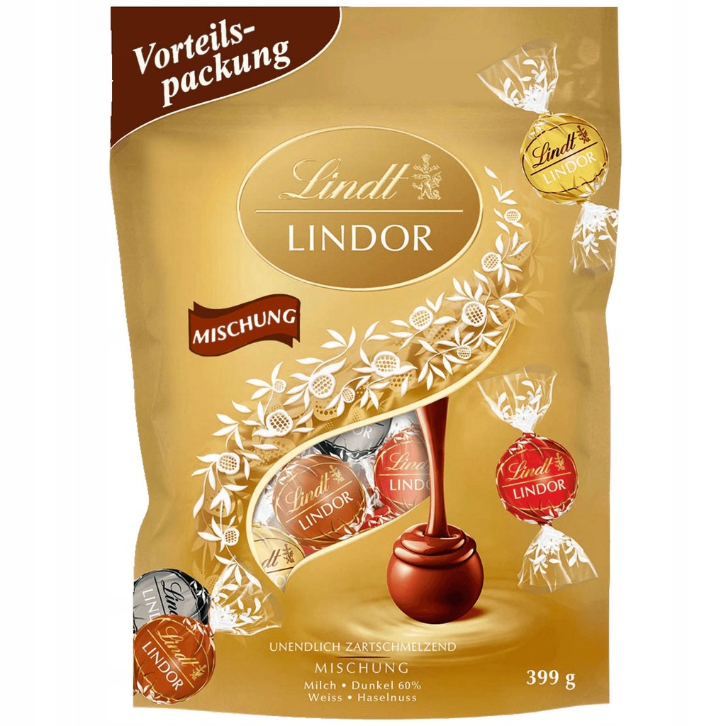 LINDT PRALINY LINDOR MISCHUNG MIX SMAKÓW 399 g - 13125353244 ...