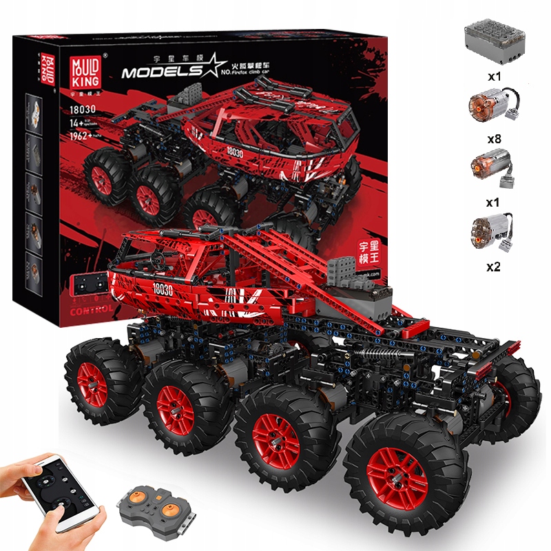 Mould king Technic RC Firefox 8X8 Climb Car klocki - 13059966498 ...