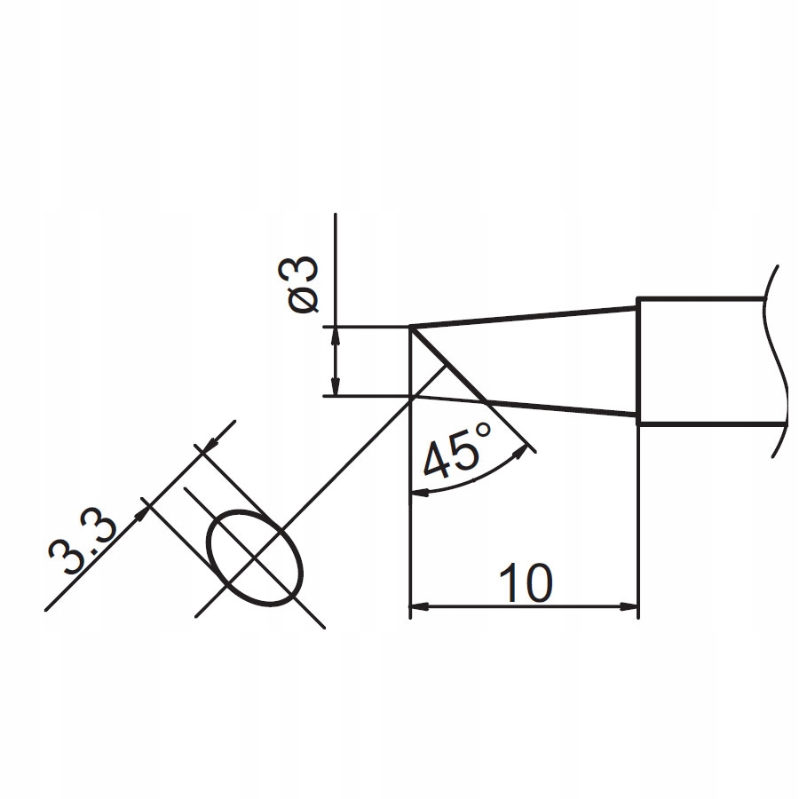 Grot T12-BC3 fi 3mm ścięty 45° Hakko Aoyue - 10591658592 - oficjalne ...
