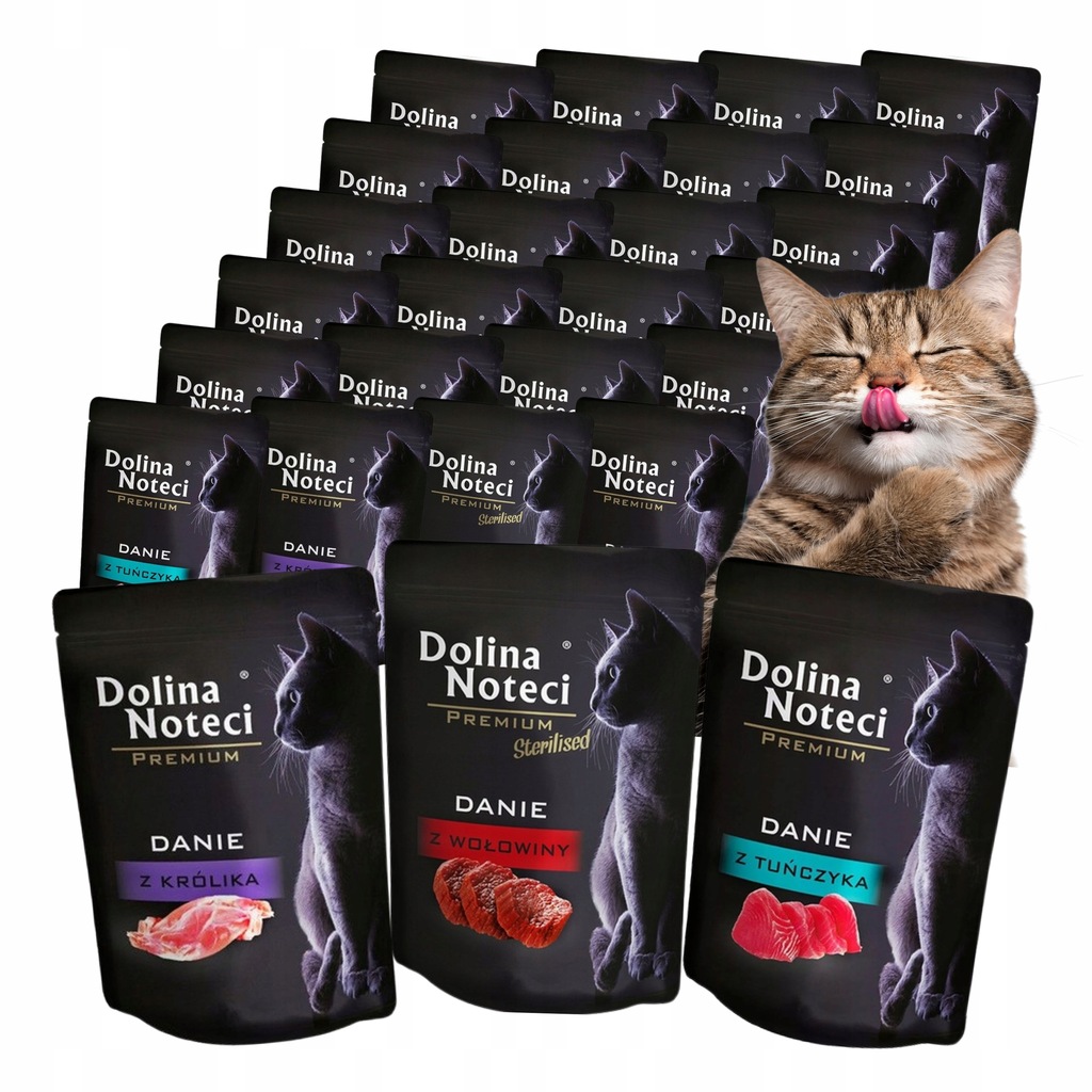 DOLINA NOTECI DANIE DLA KOTA ZESTAW MIX SMAKÓW 24X85G - 14274737828 - oficjalne archiwum Allegro