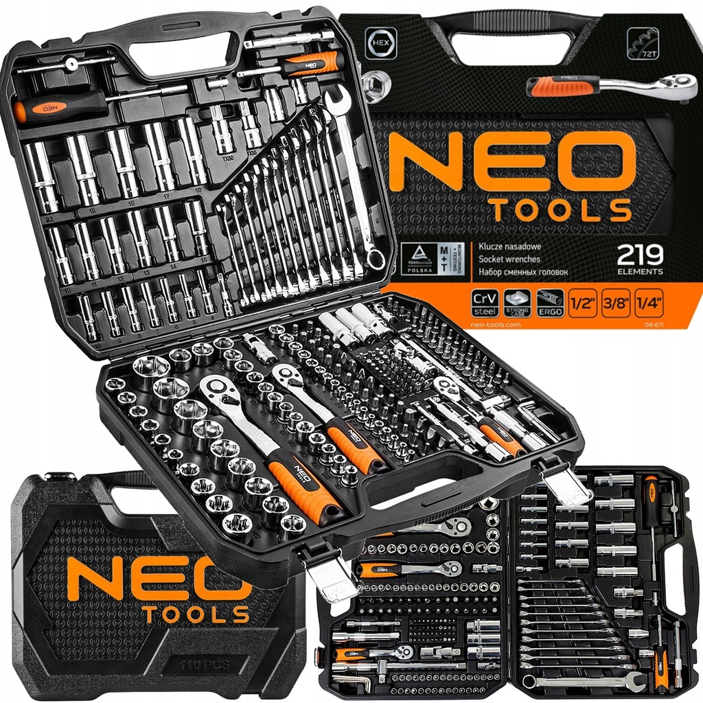 NEO Zestaw kluczy nasadowych 219el. 08-671 Walizka - 11391648440 ... NEO Zestaw kluczy nasadowych 219el. 08-671 Walizka - 11391648440 ...