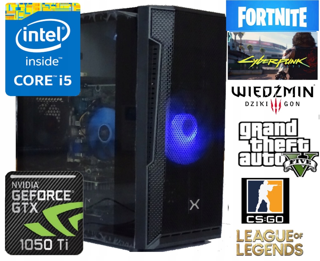 KOMPUTER GAMING KRUX GRY I5 GTX1050TI 8GB 750SSD - 11746322951 - oficjalne archiwum Allegro
