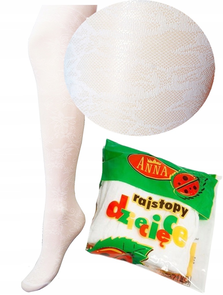 RAJSTOPY DZIEWCZĘCE ANNA wzorzyste 20den białe 146 - 13340577190 ...