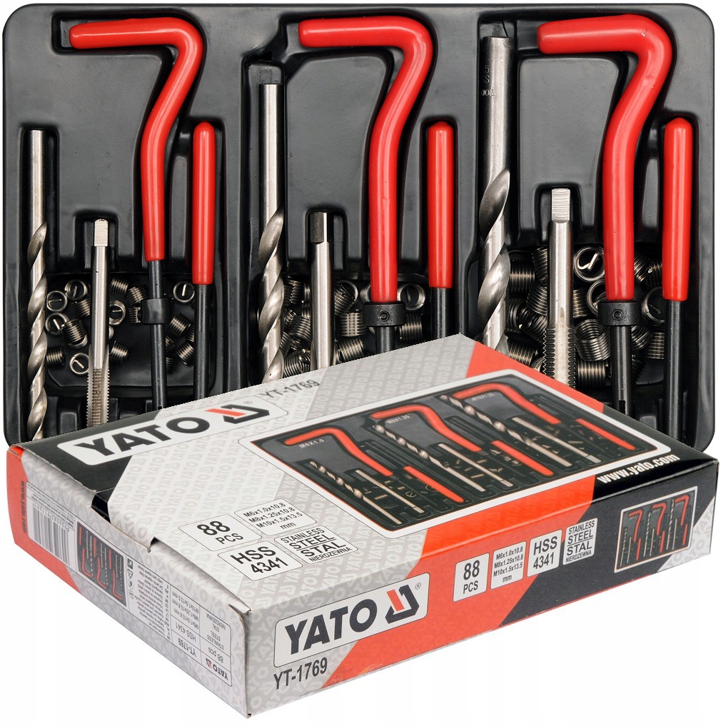 ZESTAW DO NAPRAWY GWINTÓW M6 M8 M10 YATO PROMO - 11059995164 - oficjalne archiwum Allegro
