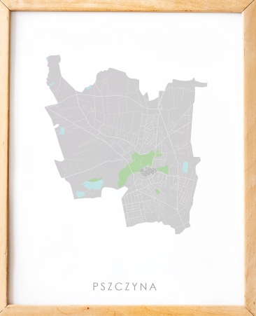 Mapa PSZCZYNA plakat A5 mapa na prezent - 10666292527 - oficjalne ...