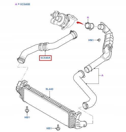 RURA / WĄŻ INTERCOOLERA FORD MONDEO Mk4 2.0L TDCi - 10972447113 ...