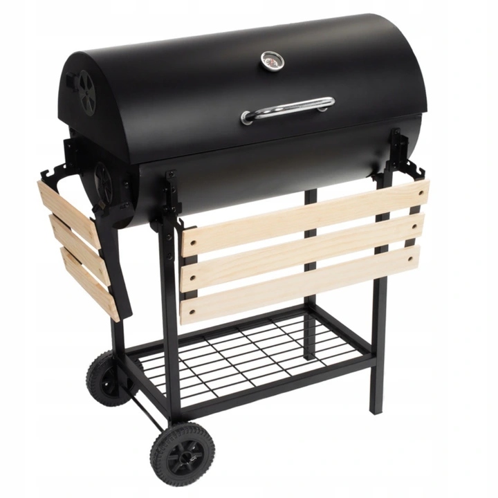 DUŻY GRILL WĘGLOWY OGRODOWY Z POKRYWĄ PÓŁKI BLATY - 12190881957 ...
