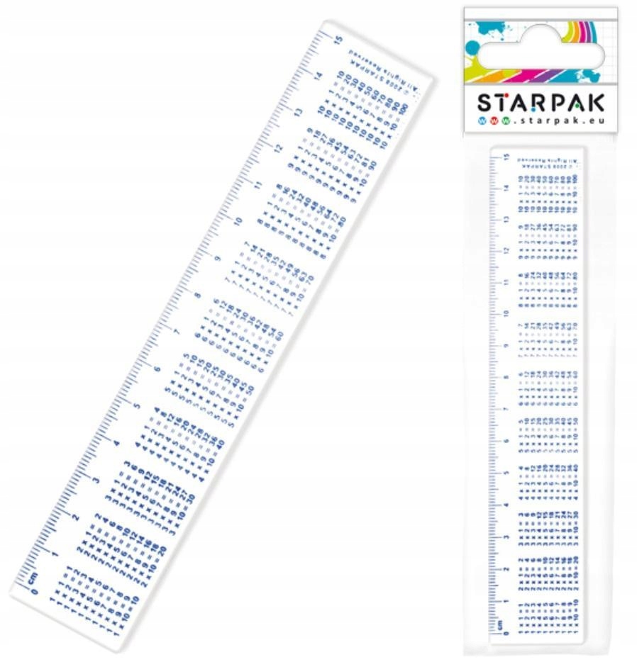 LINIJKA 15CM PLASTIKOWA Z TABLICZKĄ MNOŻENIA - 12731404422 - oficjalne archiwum Allegro