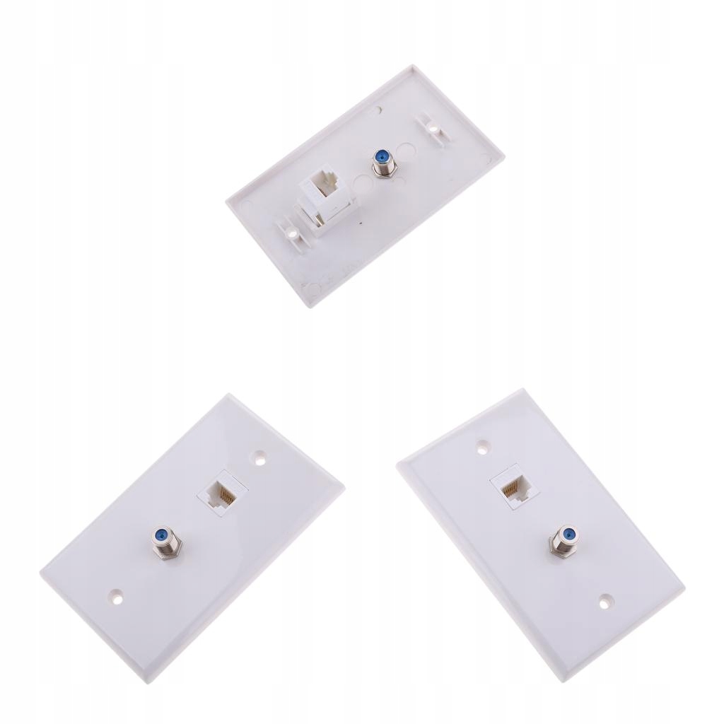 Plastic Coaxial Network Wall Plate Ethernet Female Socket Outlet Cover ...