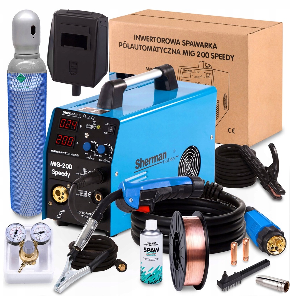 Spawarka MIGOMAT 200A MIGMAG MMA FLUX 230V SHERMAN - 8037516827 - oficjalne archiwum Allegro