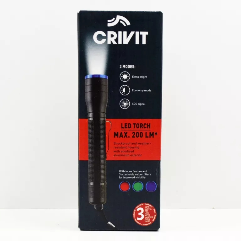 LATARKA CRIVIT HG07691 LED 200 LM CZARNA - 13140671855 - oficjalne ...