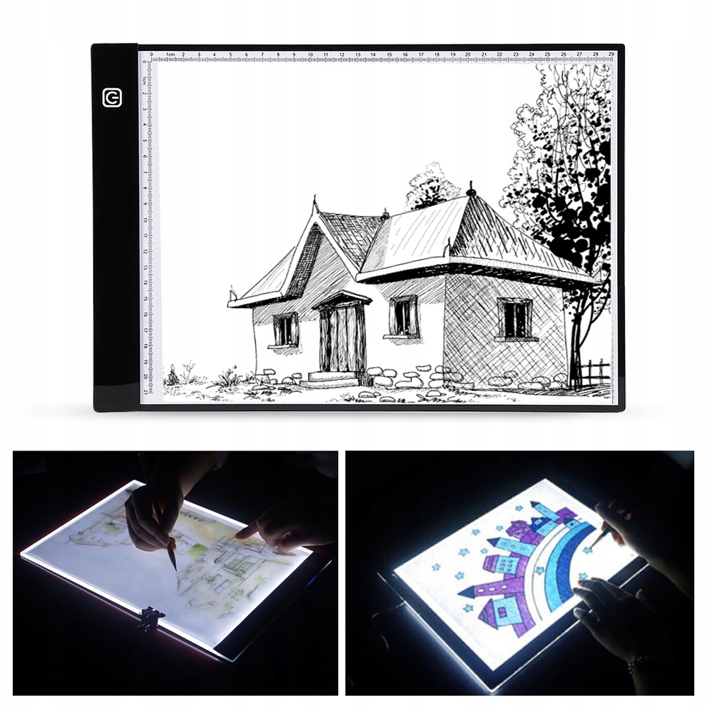 Deska Kreślarska Tablet Graficzny LED Tablica do Rysowania Podświetlana ...