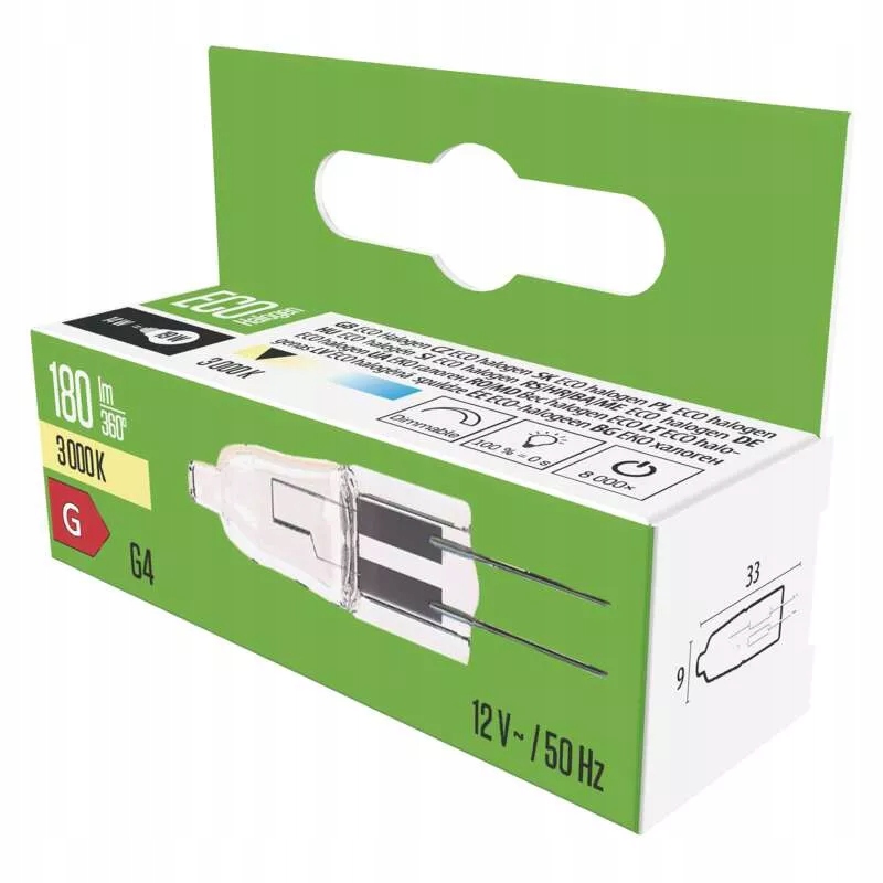 ŻARÓWKA HALOGENOWA HALOGEN ECO JC G4 12V 14W 3000K CIEPŁA BIEL EMOS ...
