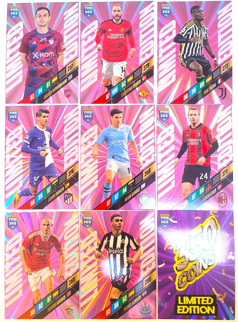 ZESTAW KART FIFA 365 2024 LIMITED EDITION 8 sztuk + 2 karty COIN 350 ...