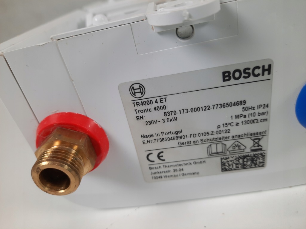 Przepływowy podgrzewacz wody Bosch TR4000 4 ET - 12013564659 ...