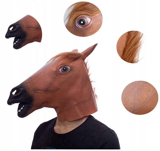 MASKA KONIA NA HALLOWEEN IMPREZĘ PRZEBRANIE STRÓJ - 12744976245 ...