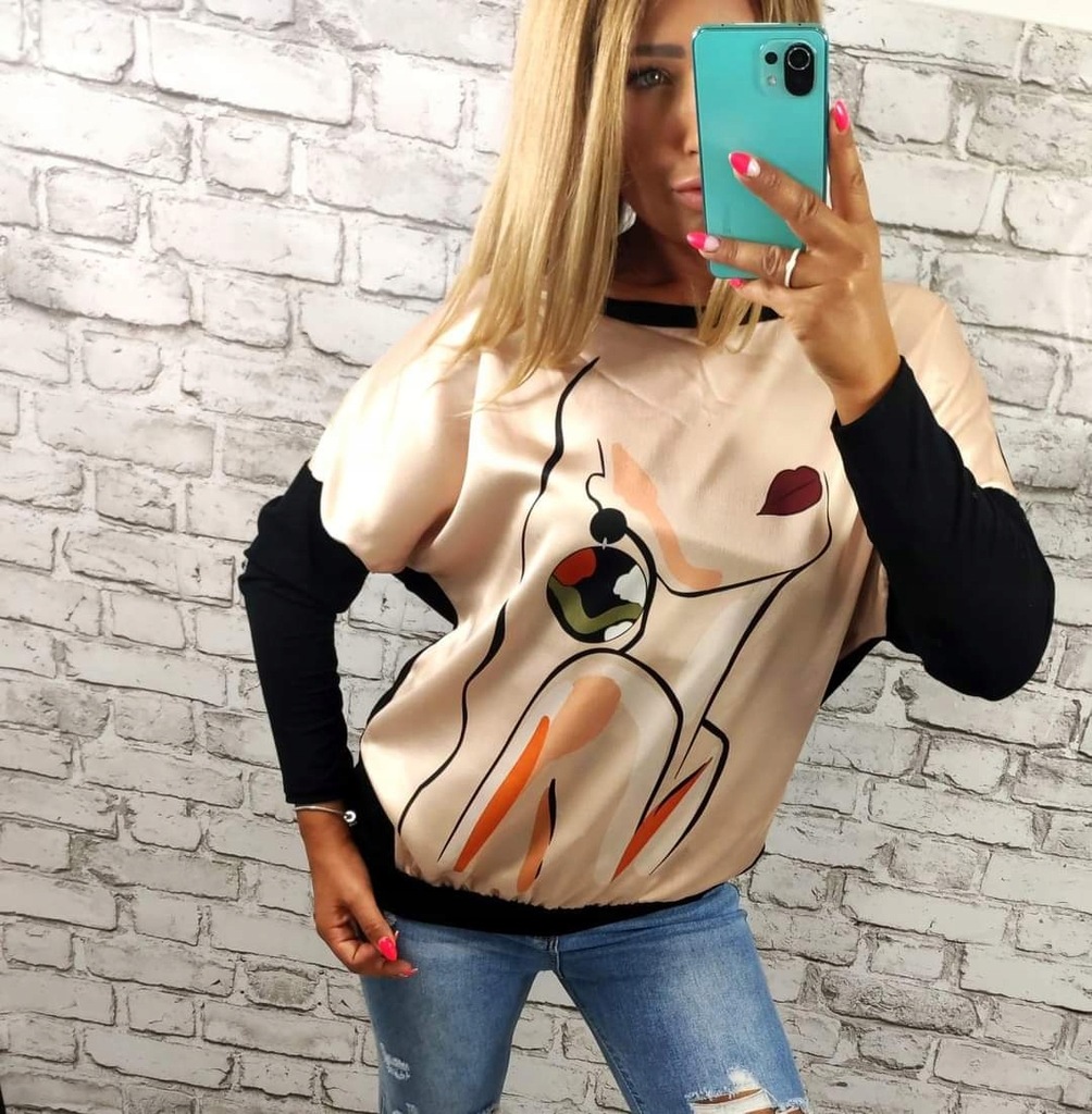 Bluzka damska, włoska, oversize, luźna - 12416576195 - oficjalne archiwum Allegro