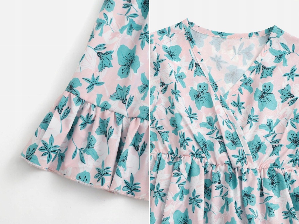 R014R60 SUKIENKA W KWIATY ROZKLOSZOWANA SHEIN 120 - 13602139135 - oficjalne archiwum Allegro