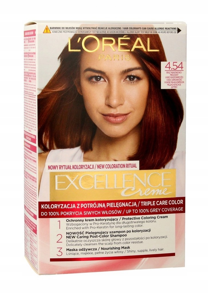 Loreal Excellence Creme Krem koloryzujący 4.54 brą - 13391364100 ...