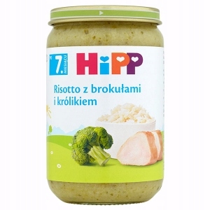 HIPP Obiad Risotto z Brokułami i Królikiem 7m 220g - 10480797074 ...