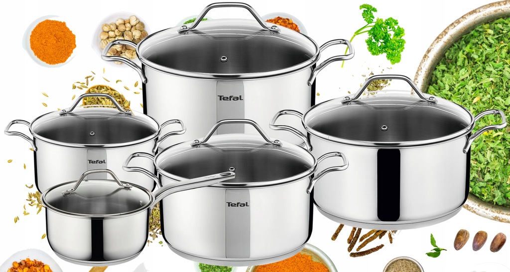 GARNKI TEFAL ZESTAW INDUKCJA 10 CZĘŚCU INTUITION - 12178794334 - oficjalne archiwum Allegro