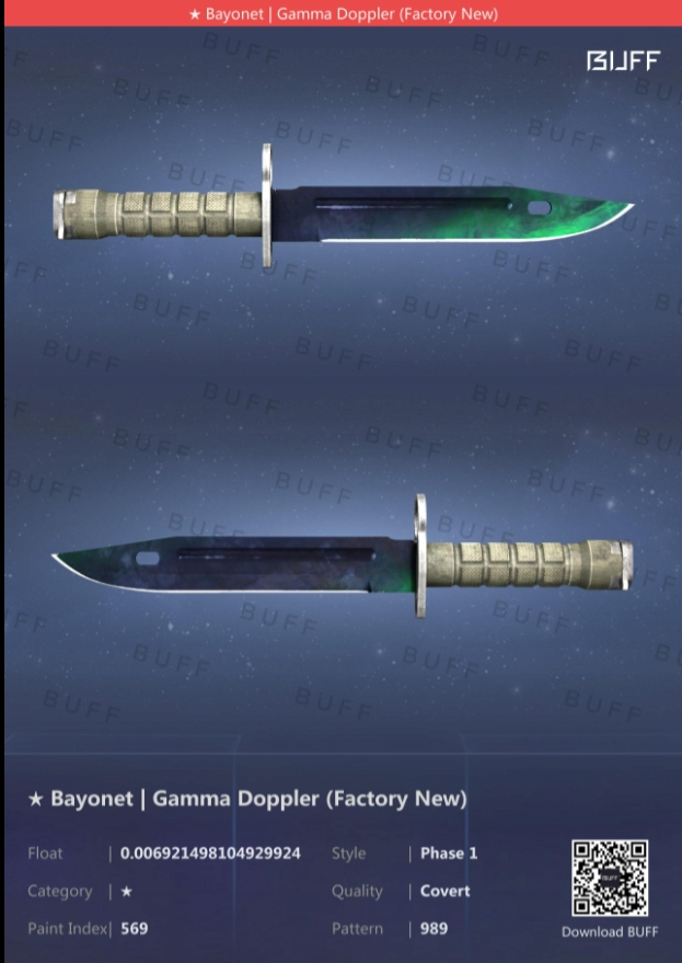 Bayonet Gamma Doppler FN P1 cs:go skiny CS:GO kosa - 12571977745 - oficjalne archiwum Allegro