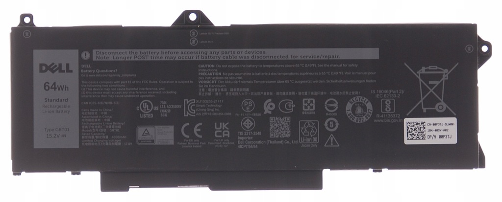 Bateria Dell Latitude 5421 Precision 3561 GRT01 A - 14148392992 ...