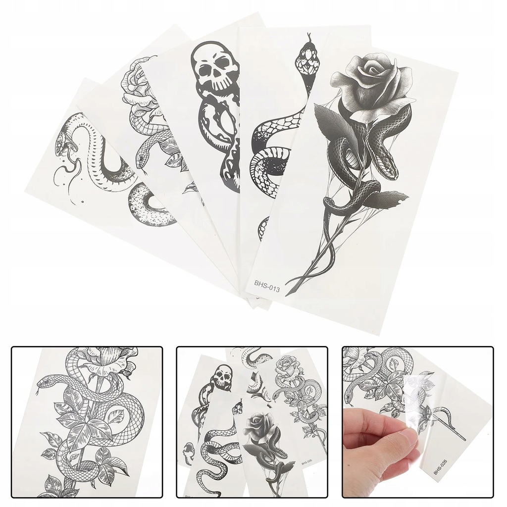 Snake Tattoo Stickers Tattoos Temporary 10 Sheets - 13684205711 ...