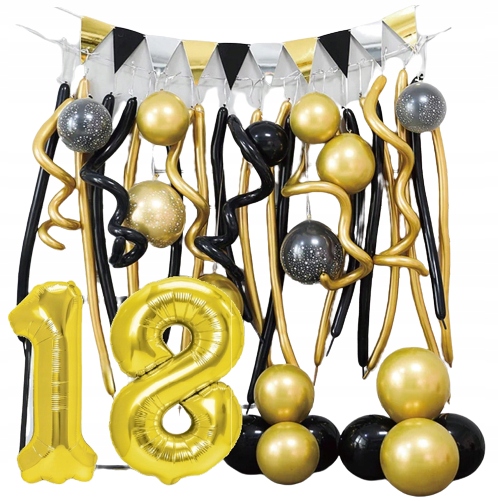 ZESTAW DEKORACJI balony 18 urodziny ŚCIANKA XL - 14054284515 - oficjalne archiwum Allegro