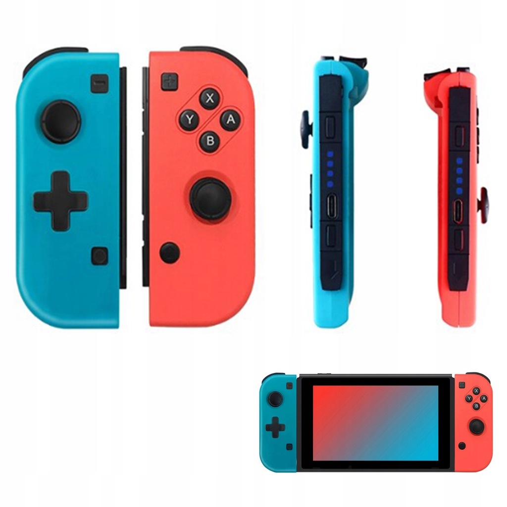 KONTROLER BEZPRZEWODOWY DO JOY-CON NINTENDO BLUETOOTH RED BLUE ...