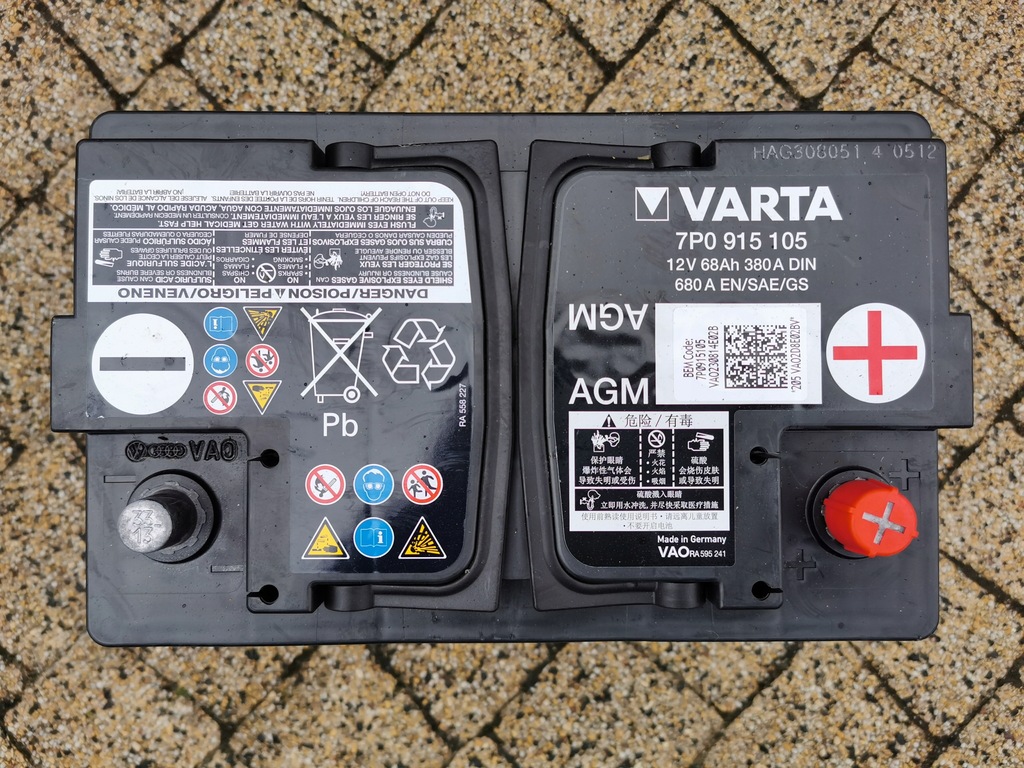 Akumulator AGM 12V 68Ah 380A ORGINAŁ - 11799827008 - oficjalne archiwum Allegro