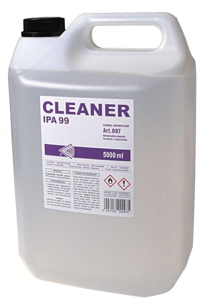 MICRO-CHIP Cleaner IPA 99 5l IZOPROPANOL ALKOHOL - 6826373413 ...