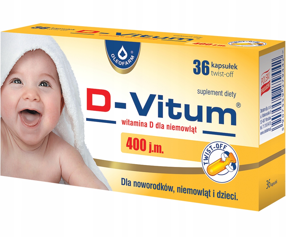 D-VITUM witamina D 400 j.m KAPSUŁKI twist-off 36 data ważn 29.02.2024 ...