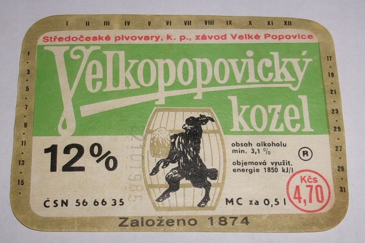 etykieta czasy PRL piwo Velkopopovicky kozel CSRS - 12496330130 - oficjalne archiwum Allegro