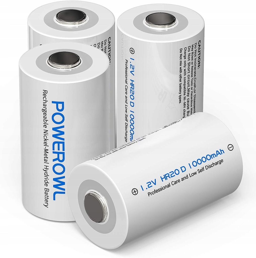 POWEROWL Zestaw 4 akumulatorów typu D 10000mAh - 13976605109 ...