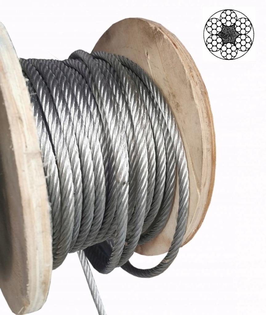 Lina linka stalowa 4mm splot 6x7 cena za 1mb - 9846096788 - oficjalne archiwum Allegro
