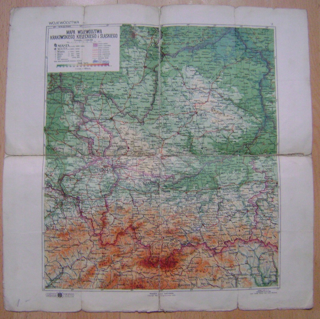 MAPA WOJ KRAKOWSKIEGO KIELECKIEGO ŚLĄSKIEGO -1932 - 14865571166 ...