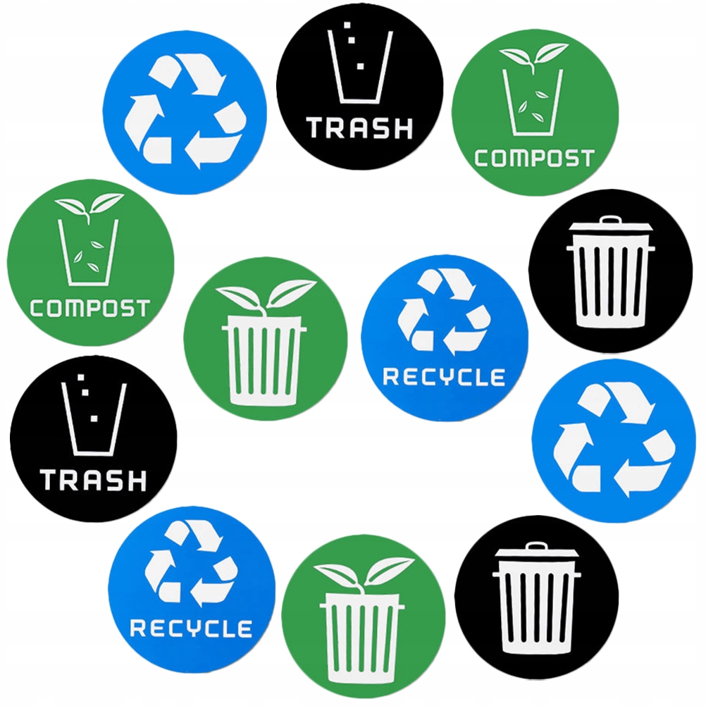Glass Stickers Recycle Bin Labels Trash Recycling - 14760197001 