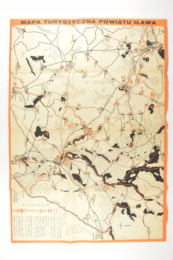 PRL MAPA TURYSTYCZNA POWIATU IŁAWA CIEKAWA ZOBACZ! - 9974577541 ...