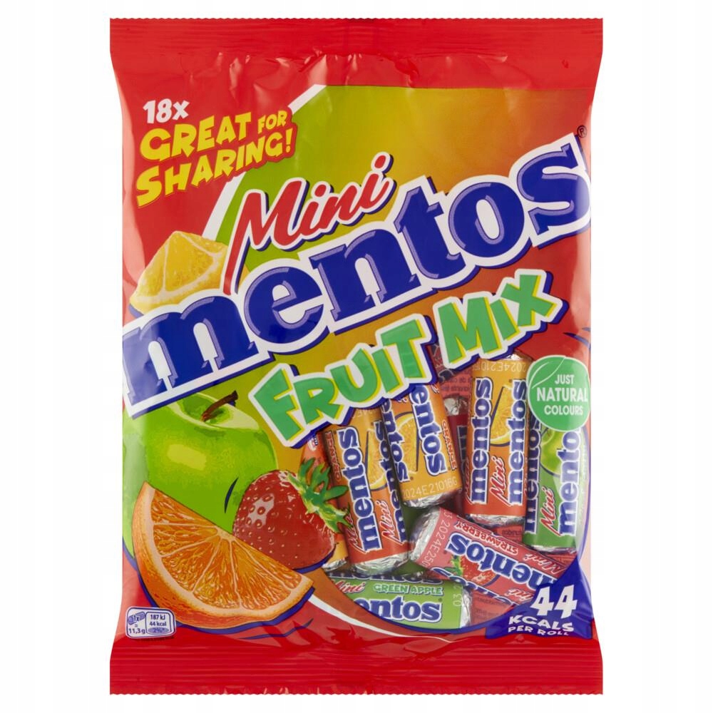 Cukierki Mini Mentos Fruit Mix Mentos 214 g - 17572501036 - oficjalne ...