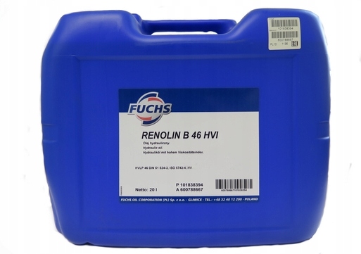 OLEJ HYDRAULICZNY FUCHS RENOLIN B 46 HVI 20L - 11753959540 - oficjalne archiwum Allegro