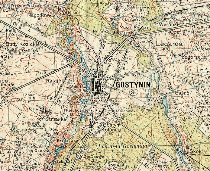 GOSTYNIN / GĄBIN :: mapa wojskowa WIG : 1938 - 12601742709 - oficjalne ...