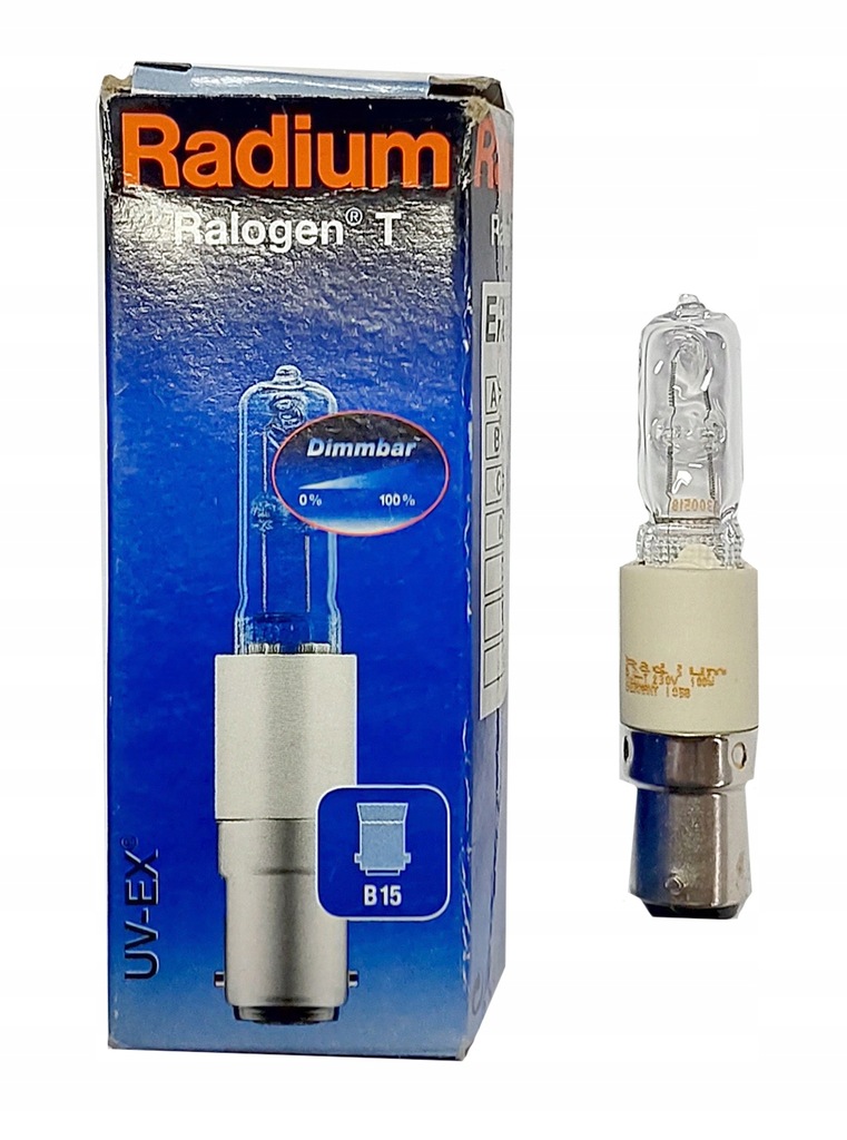RADIUM HALOGEN RJH-T 100W 230V B15D ANGIELSKI GWINT - 15191486740 ...