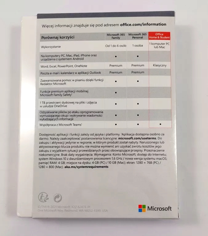 Купить MICROSOFT OFFICE HOME СТУДЕНТ 1 КОМПЬЮТЕР 2021 г.: отзывы, фото и характеристики на Aredi ...