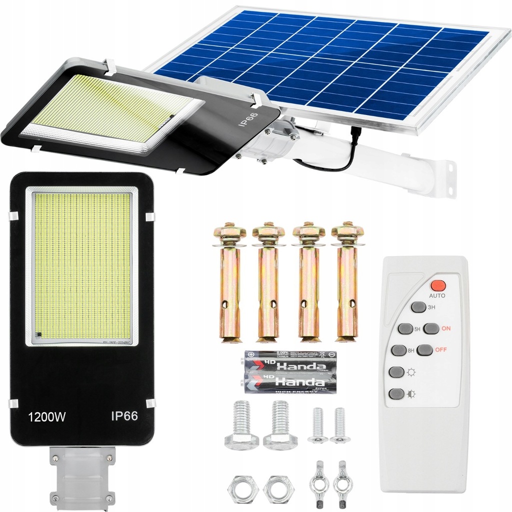LAMPA SOLARNA LED 1200W MOCNA ULICZNA Z PILOTEM - 13279769848 - oficjalne archiwum Allegro