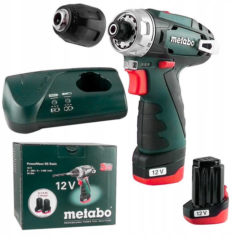 Metabo wkrętarka PowerMaxx BS Basic 12V 2,0Ah - 11913732131 - oficjalne archiwum Allegro