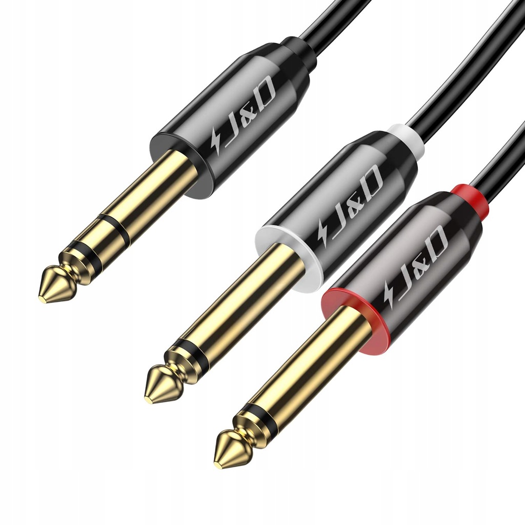 Kabel audio Jack 6.35mm J&D 6,35 mm TS 2 x 6,35 mm (1/4 cala) 1.8m ...