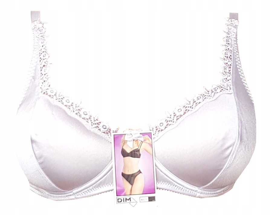 75C/M Biustonosz miękki satynowy biały DIM - 10821832247 - oficjalne archiwum Allegro