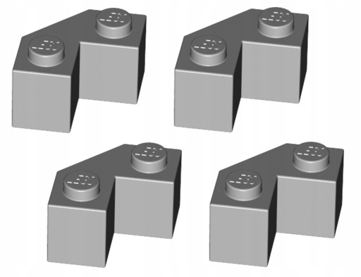LEGO klocek 2x2 narożny j.szary 4 szt. 87620 NOWY - 10067885408 ...